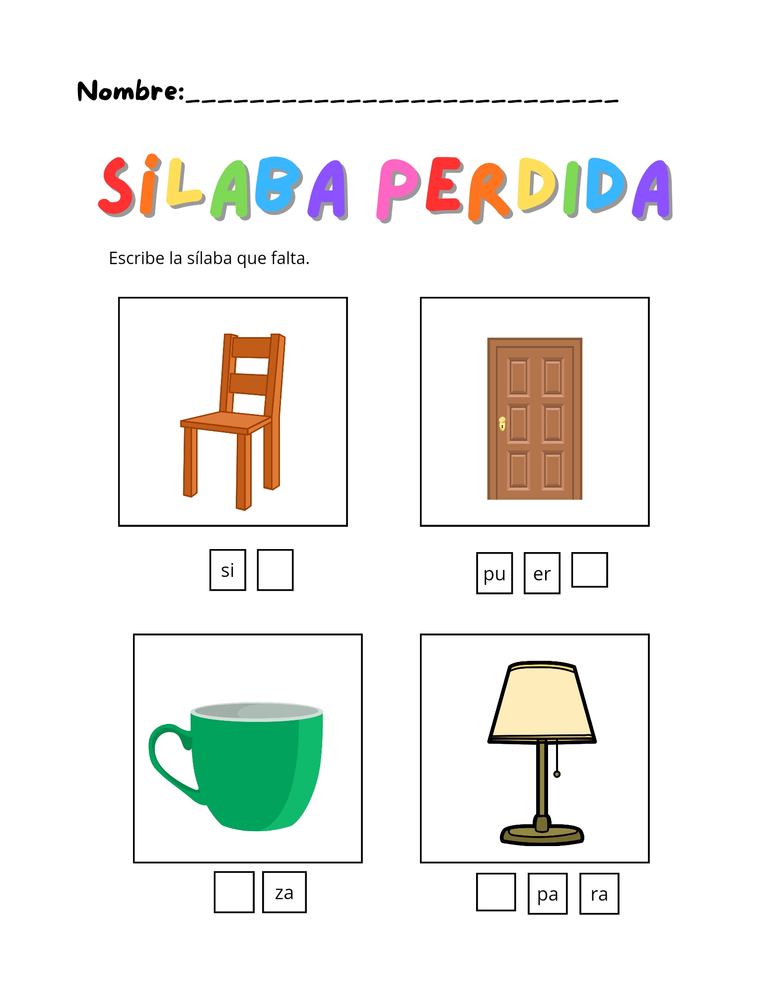 Sílaba perdida, lectoescritura - ElprofeReMa