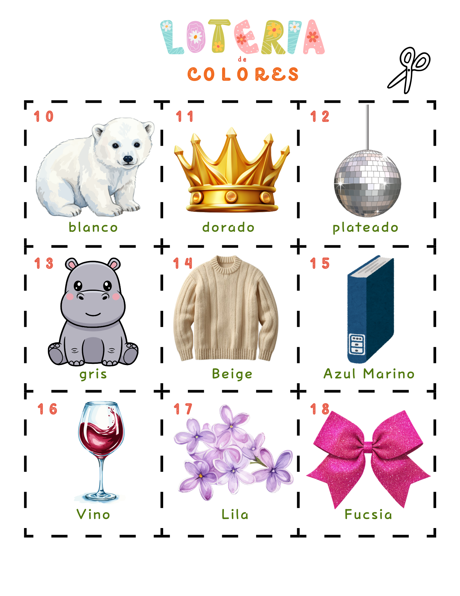 Lotería de colores - ElprofeReMa