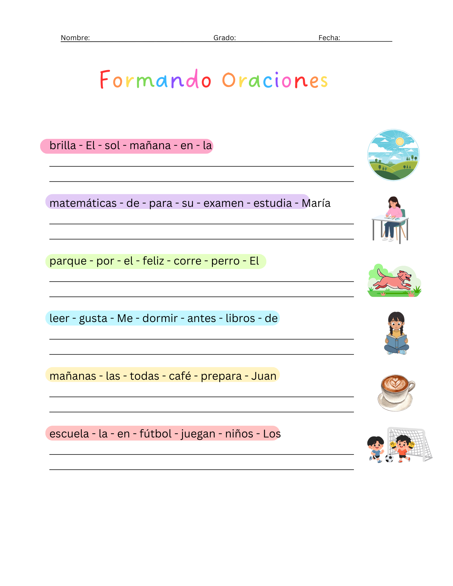 Formando oraciones - ElprofeReMa